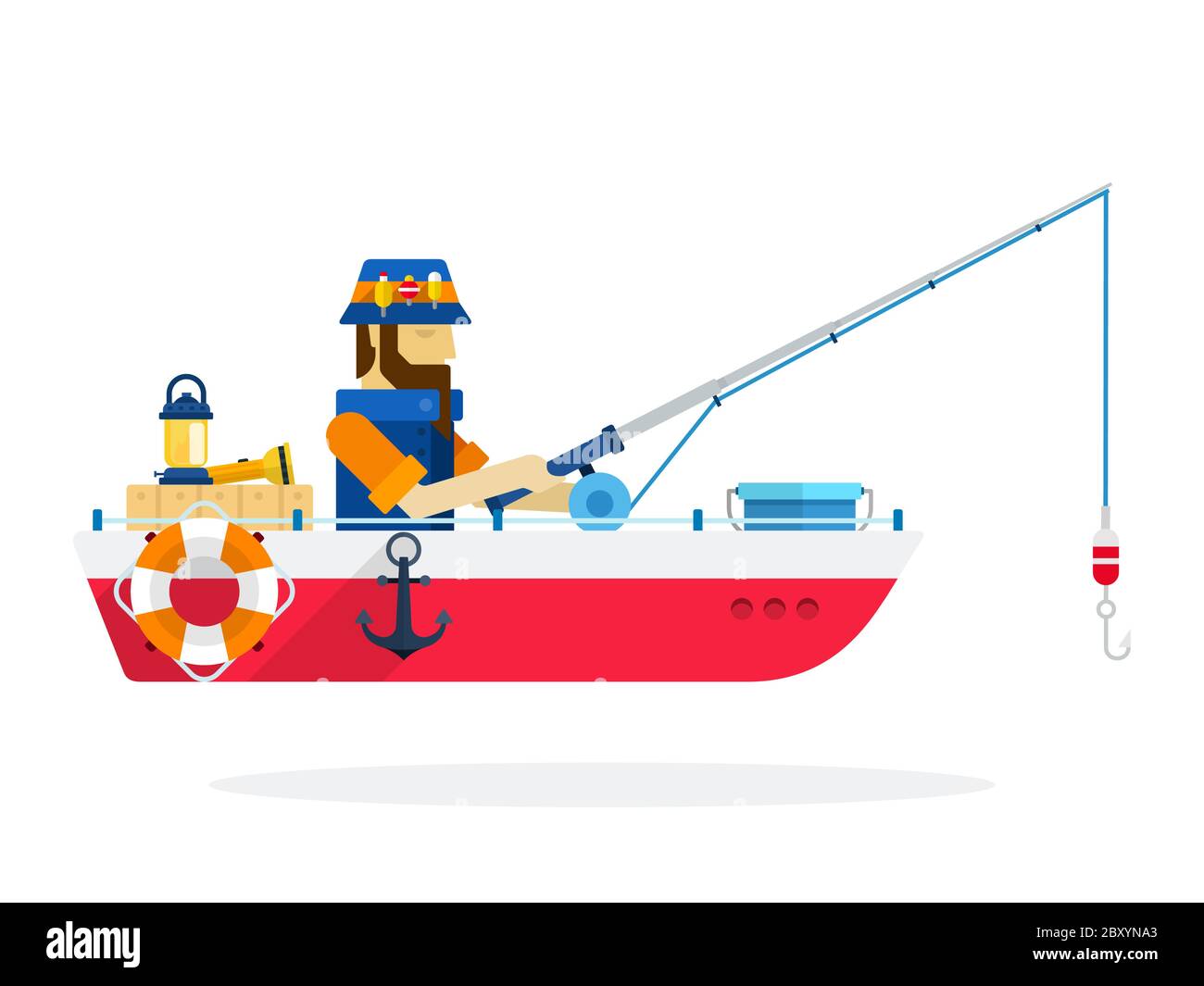 Fisherman Boat (cartoon) High Resolution Stock Photography and Images ...