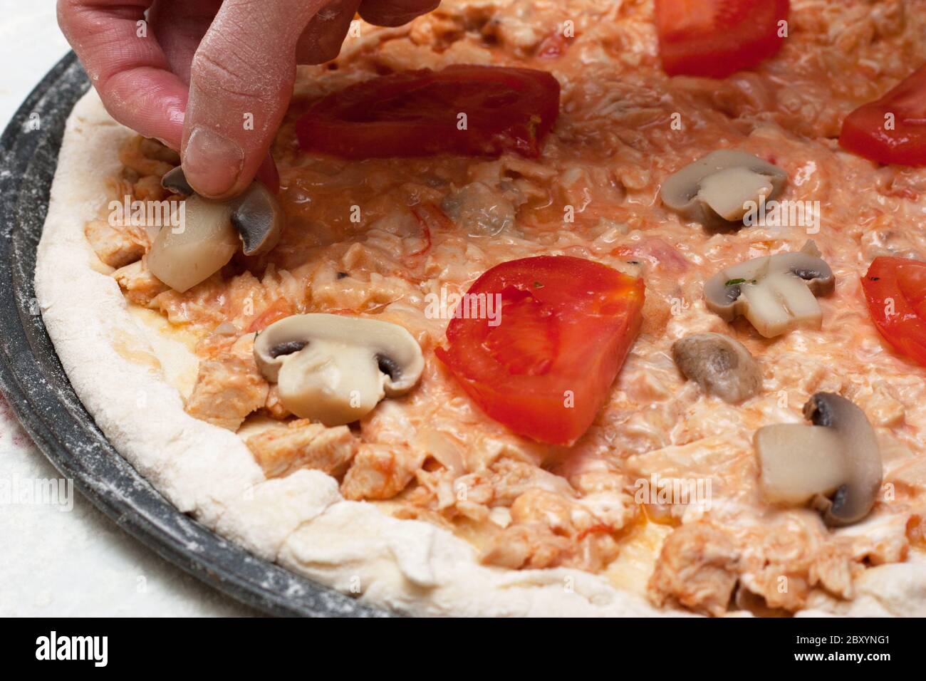 Uncooked pizza isolated hi-res stock photography and images - Alamy