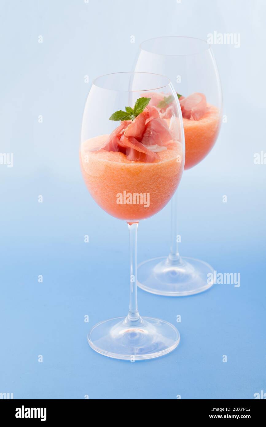 Ham and Melon Cocktail Stock Photo - Alamy