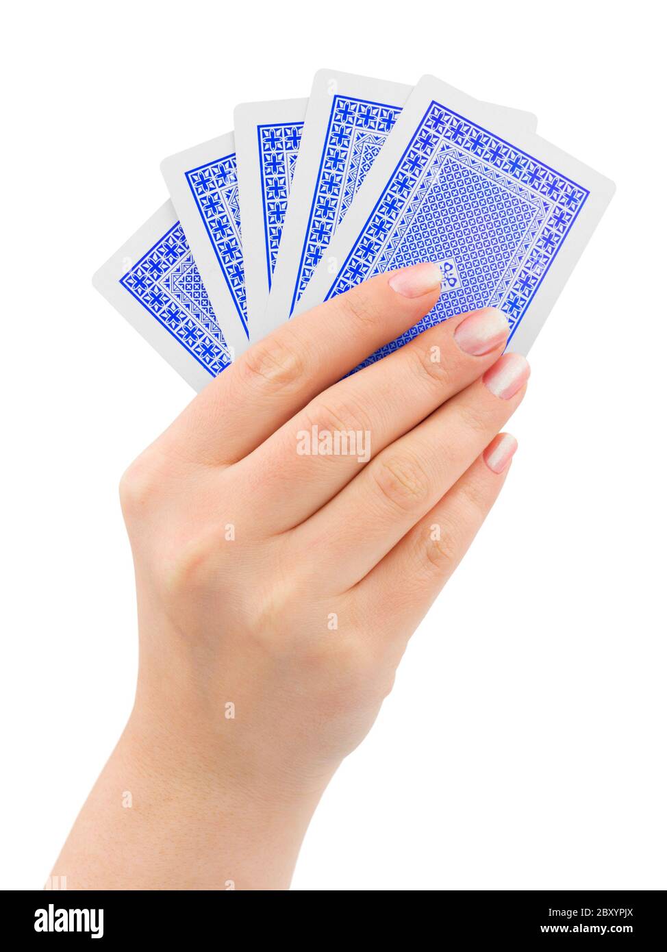 Hand with playing cards Stock Photo - Alamy