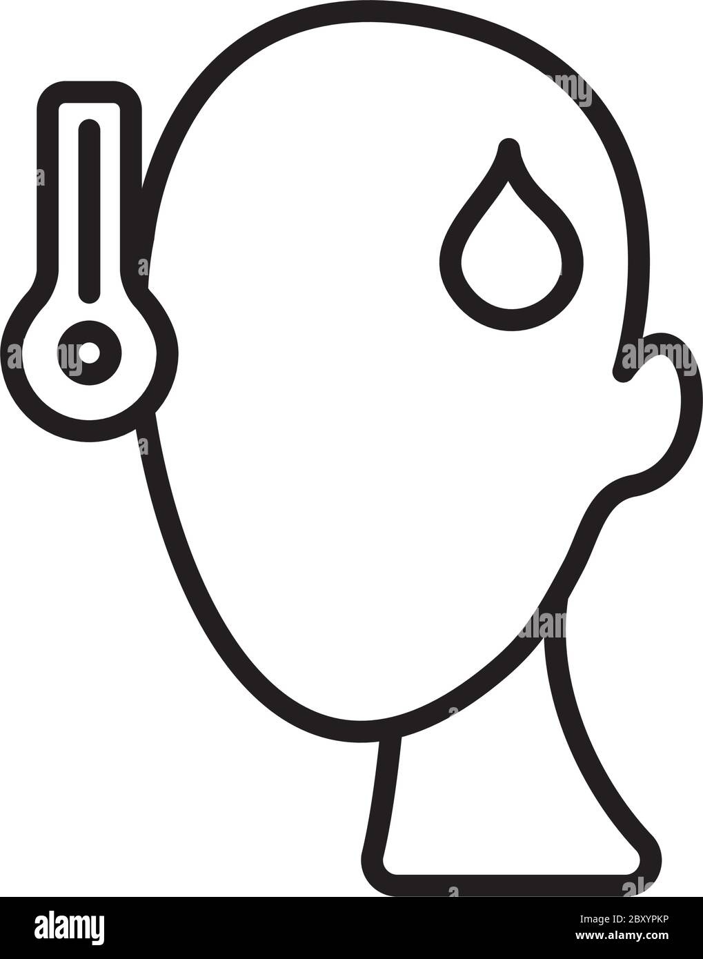 Covid 19 symptoms concept, pictogram Man avatar with fever, Person with ...