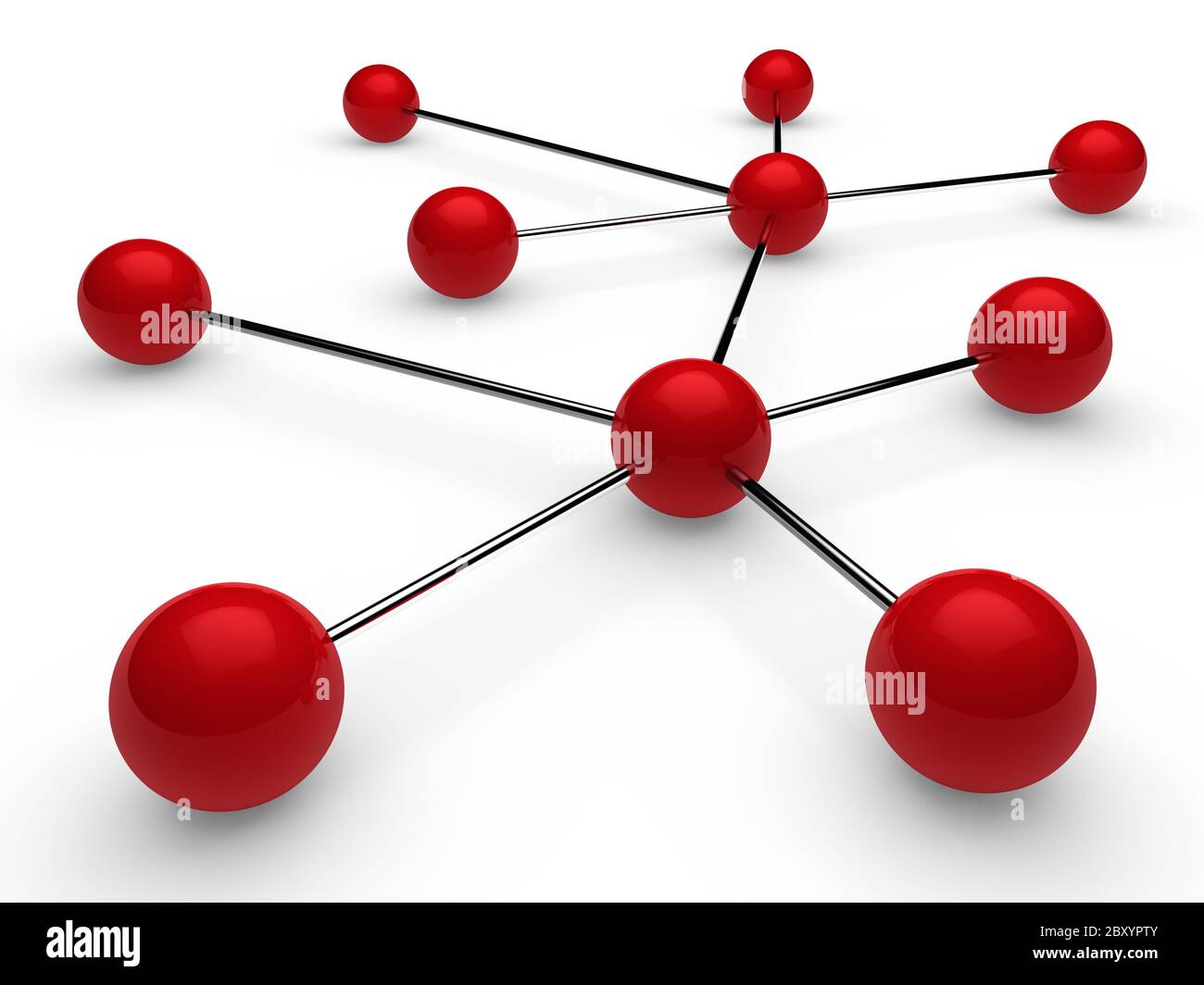 3d red chrome network Stock Photo - Alamy