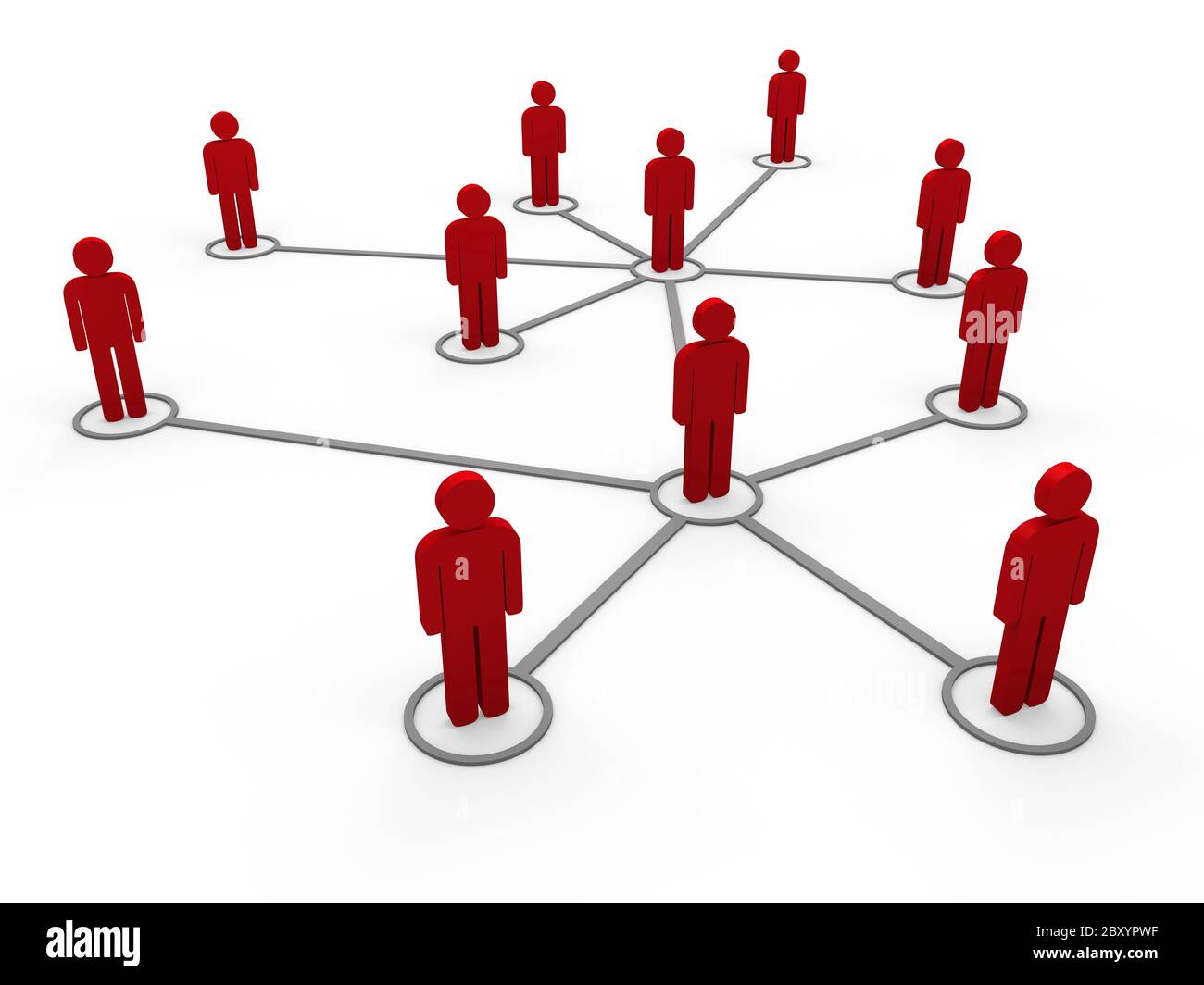 3d red network team Stock Photo - Alamy