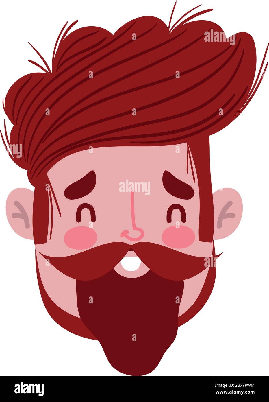 male face beard character portrait man isoated design icon vector ...