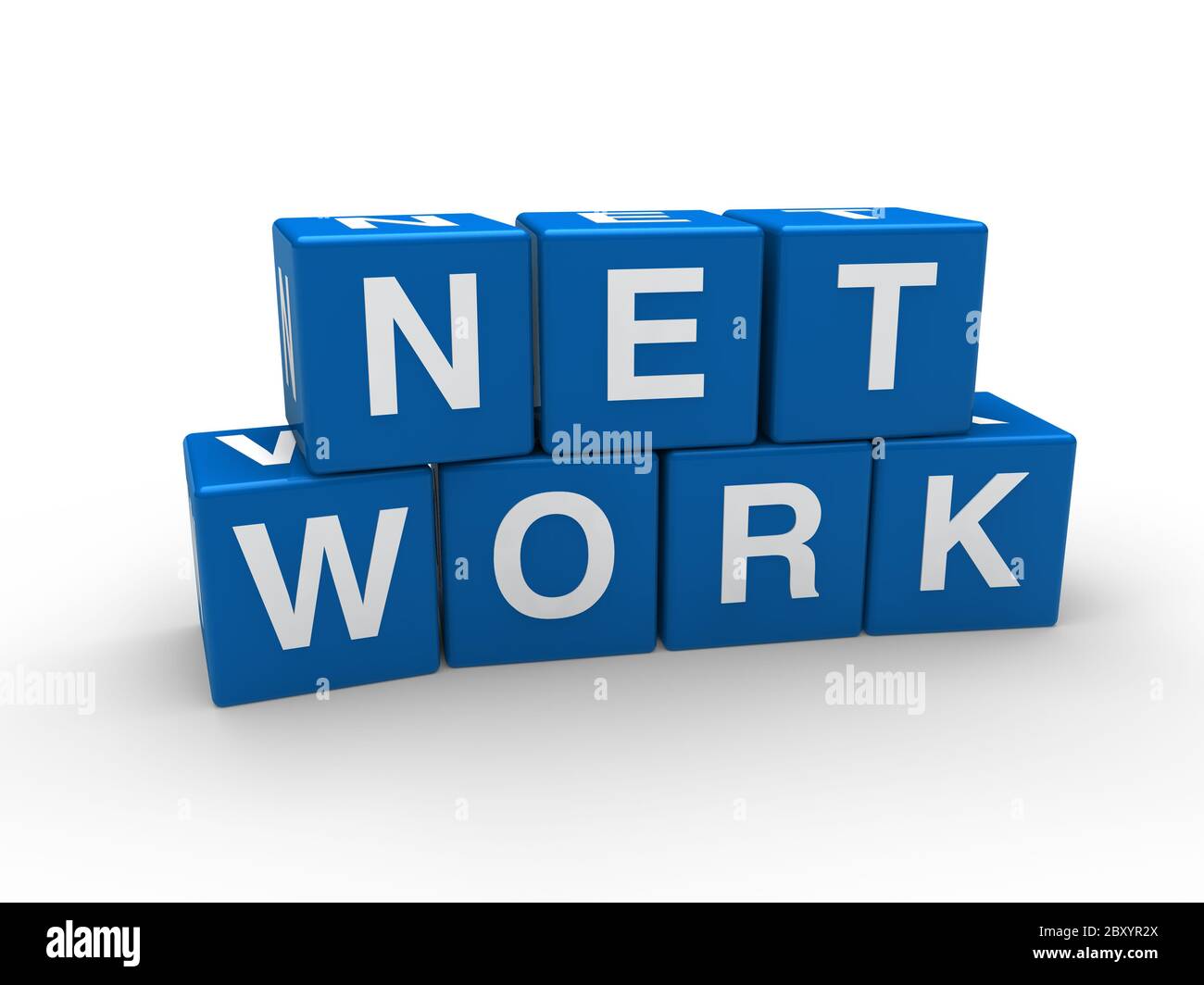 3d network blue cube Stock Photo - Alamy