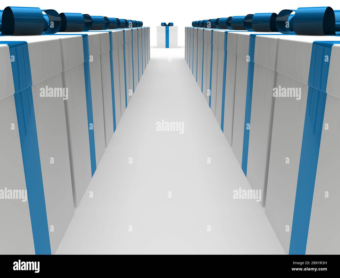 3d blue gift box Stock Photo - Alamy