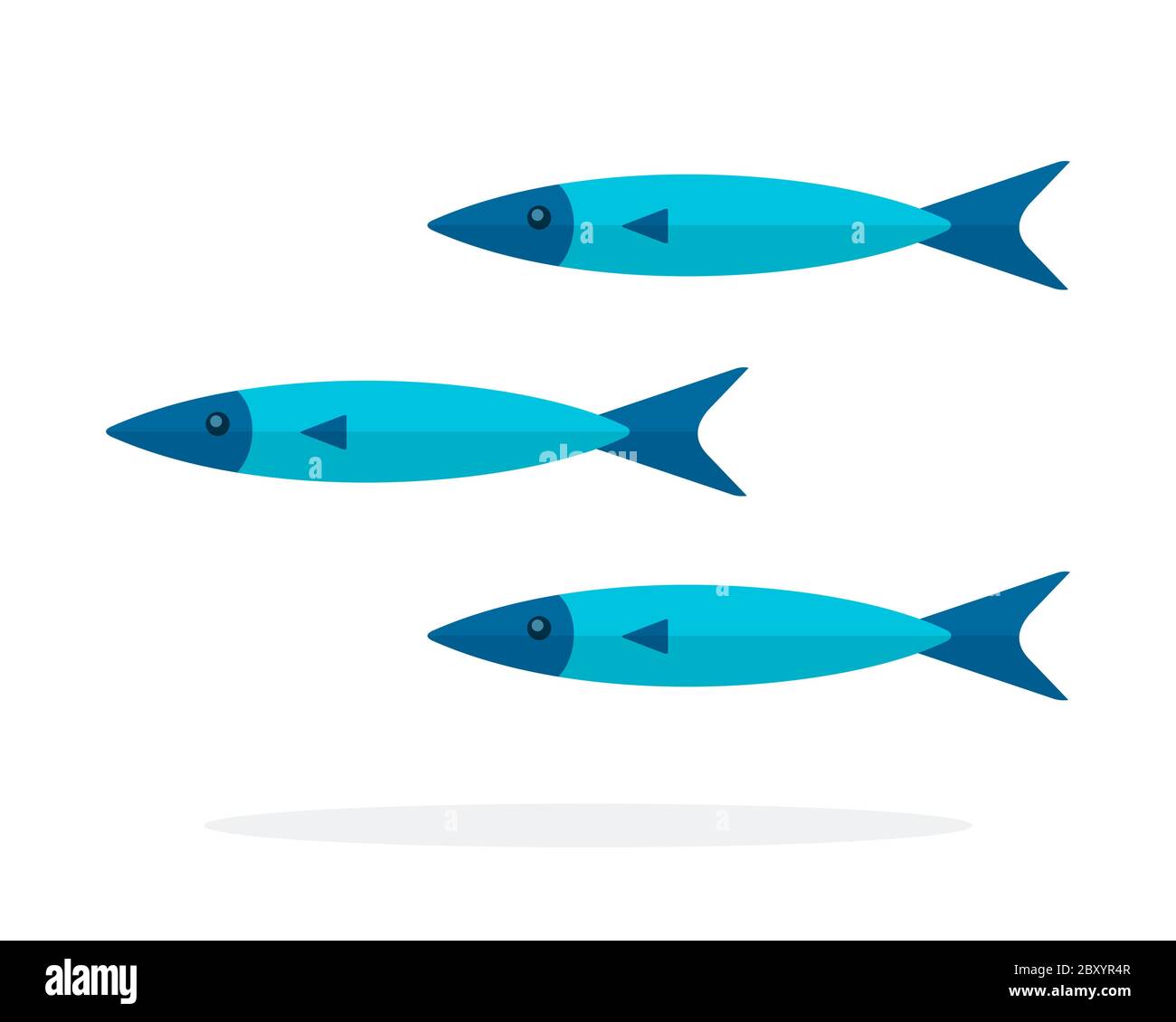 Three thin blue fish vector icon flat isolated Stock Vector Image & Art ...