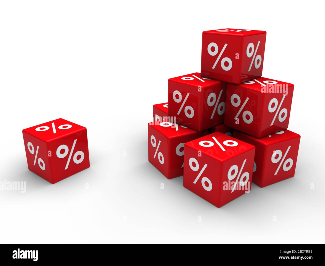 Percent 3d sign red Cut Out Stock Images & Pictures - Alamy