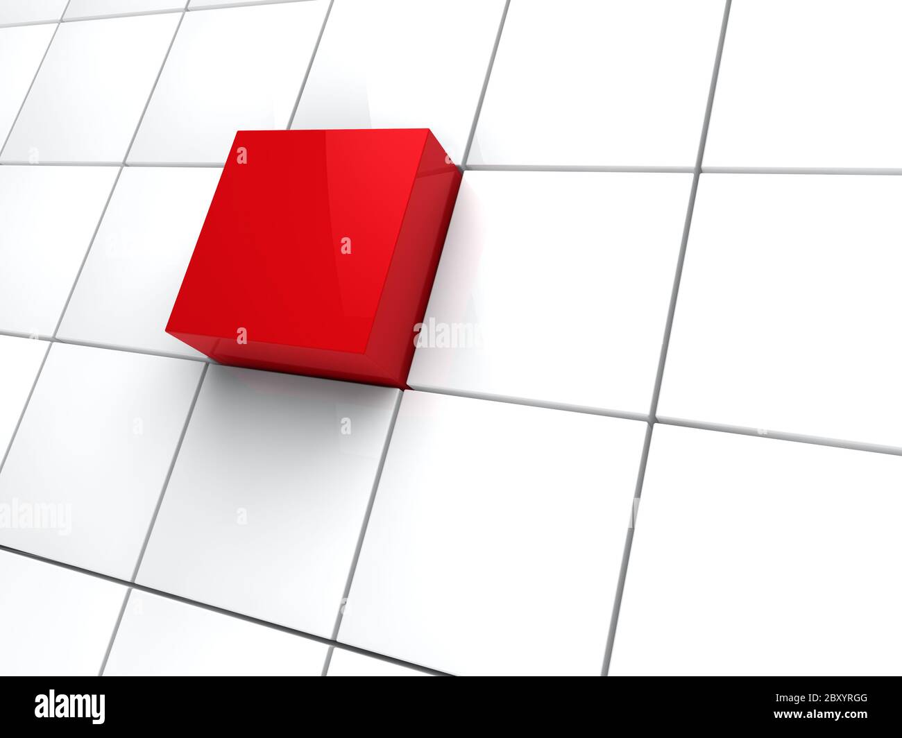 3d cube red area Stock Photo - Alamy