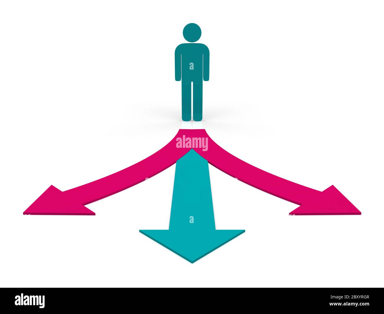 3d way arrow man Stock Photo - Alamy