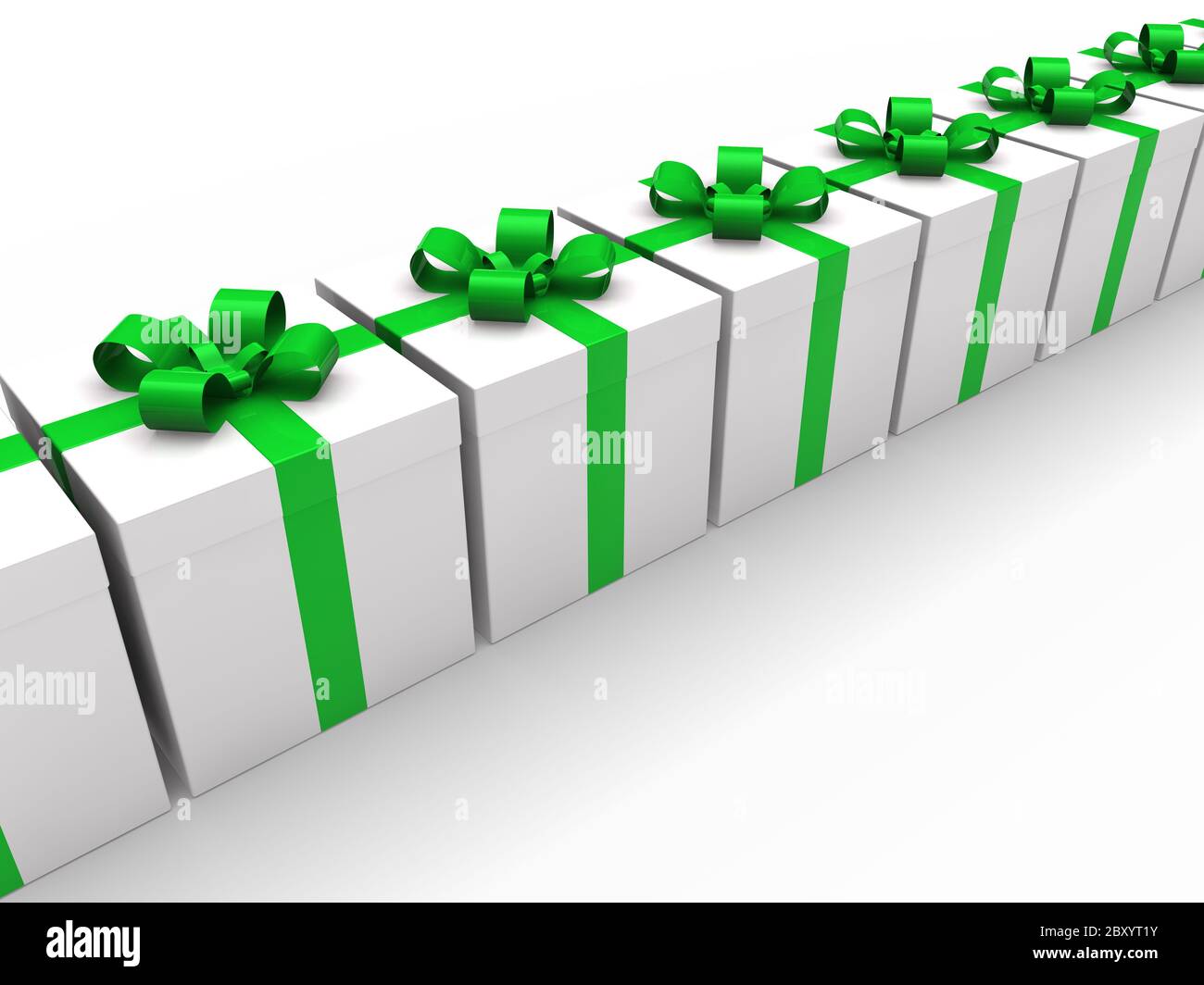 3d green gift box Stock Photo - Alamy