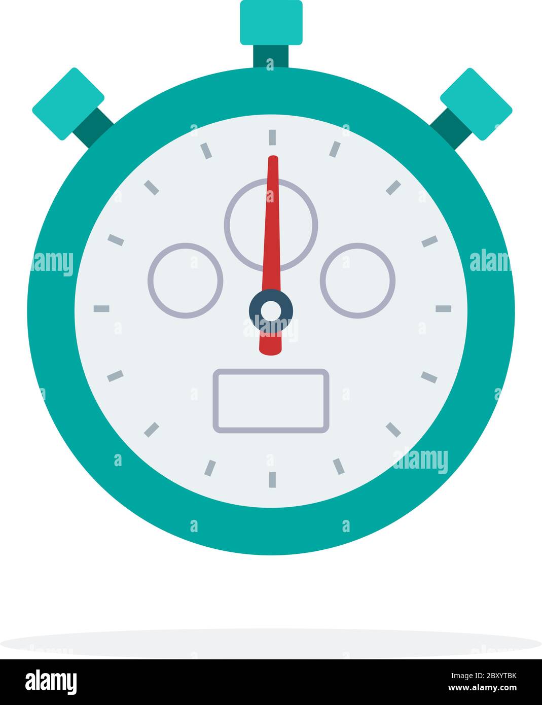 Green mechanical stopwatch flat isolated Stock Vector Image & Art - Alamy
