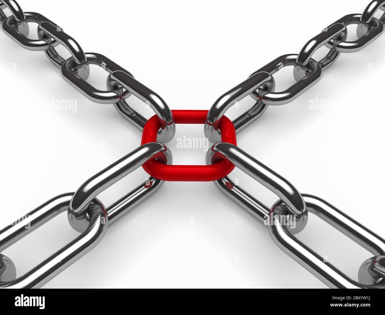 3d chain chrome red Stock Photo - Alamy