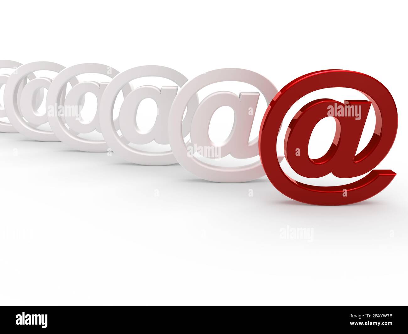 3d red white email sign Stock Photo - Alamy