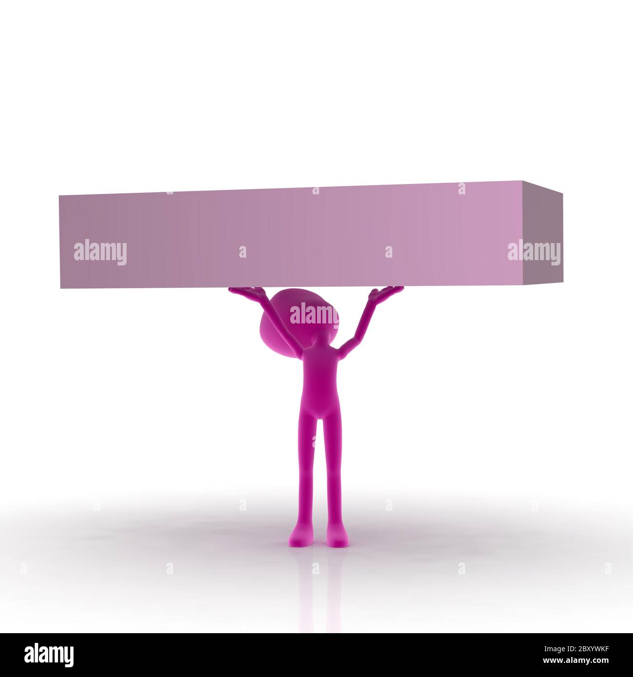 Figure holding a cardboard box over his head Stock Photo - Alamy