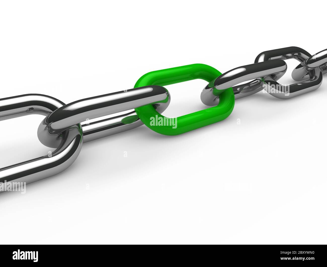 3d chain chrome green Stock Photo - Alamy