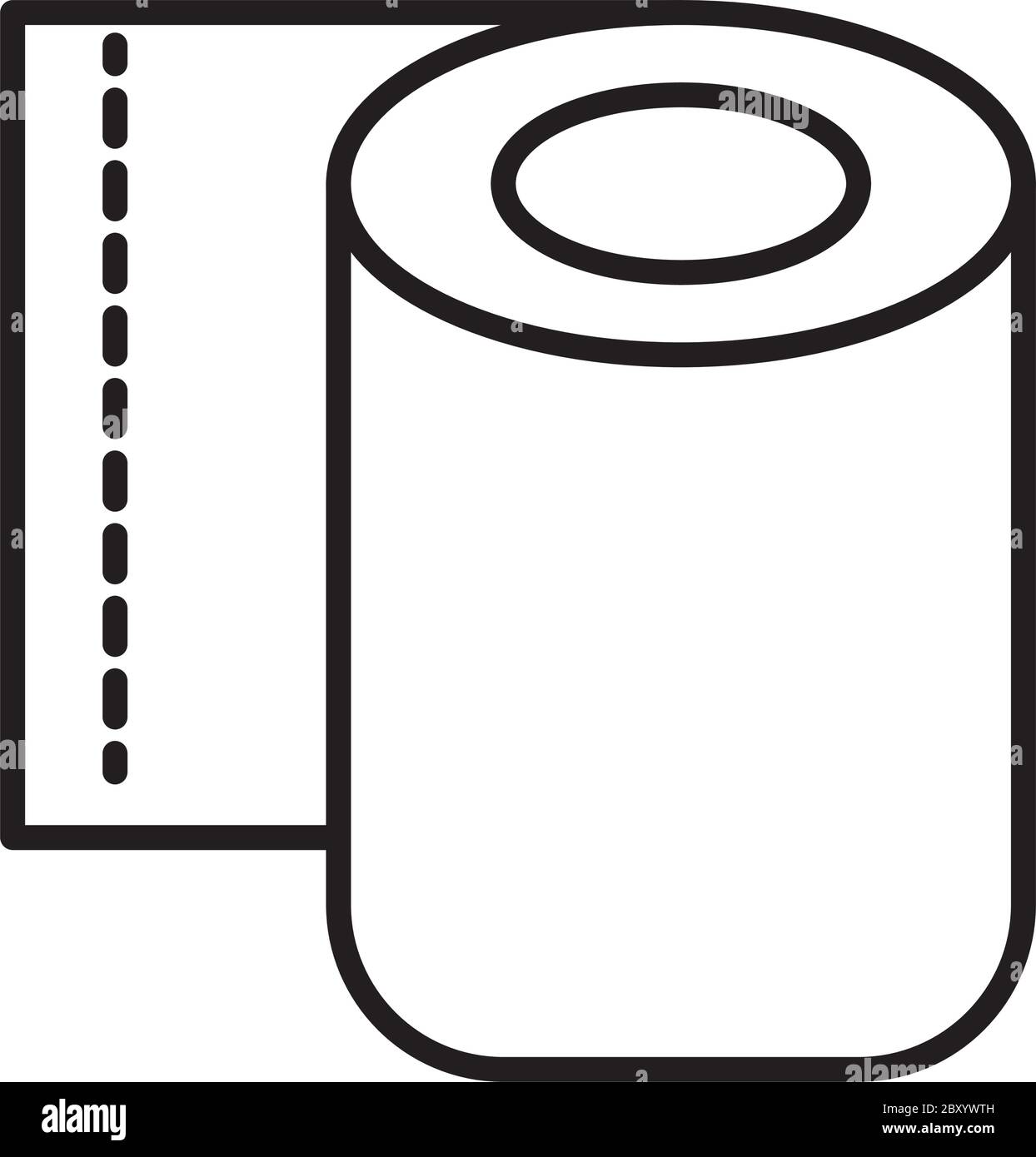 toilet paper roll line style icon vector illustration design Stock ...