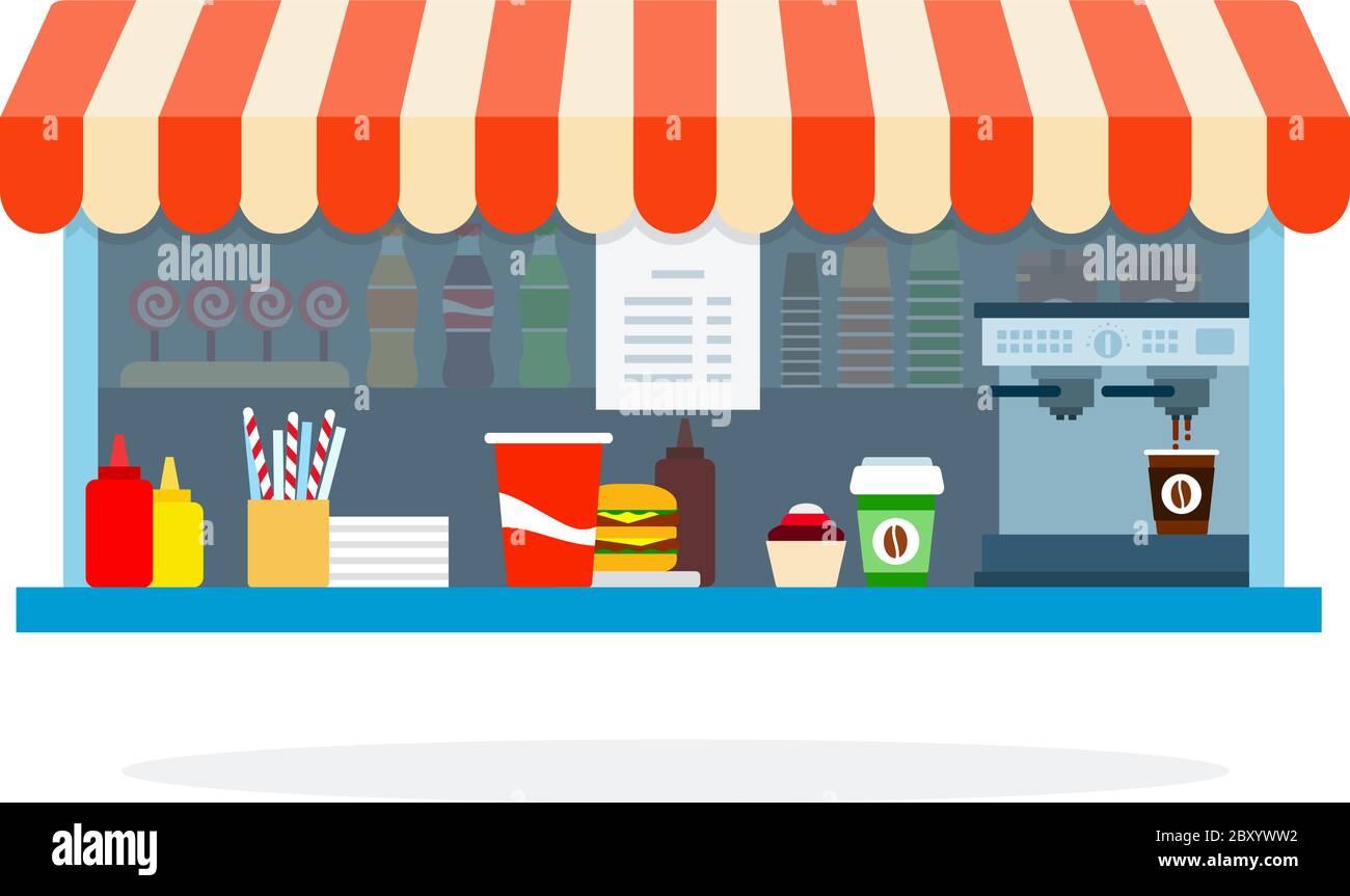 Shop front eat fast Stock Vector Images - Alamy