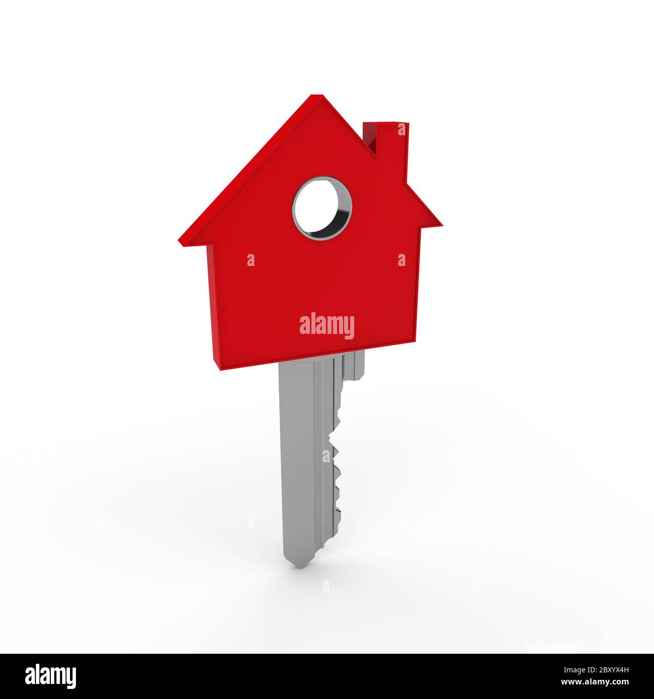 3d home key red Stock Photo - Alamy