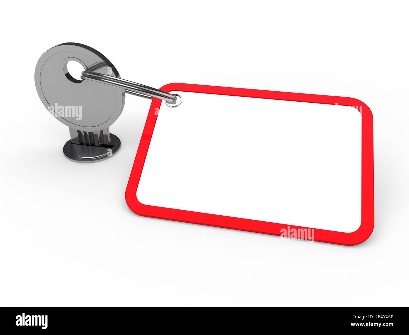 3d key attached red Stock Photo - Alamy