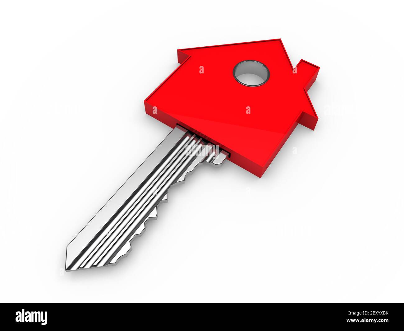 3d key home house red Stock Photo - Alamy