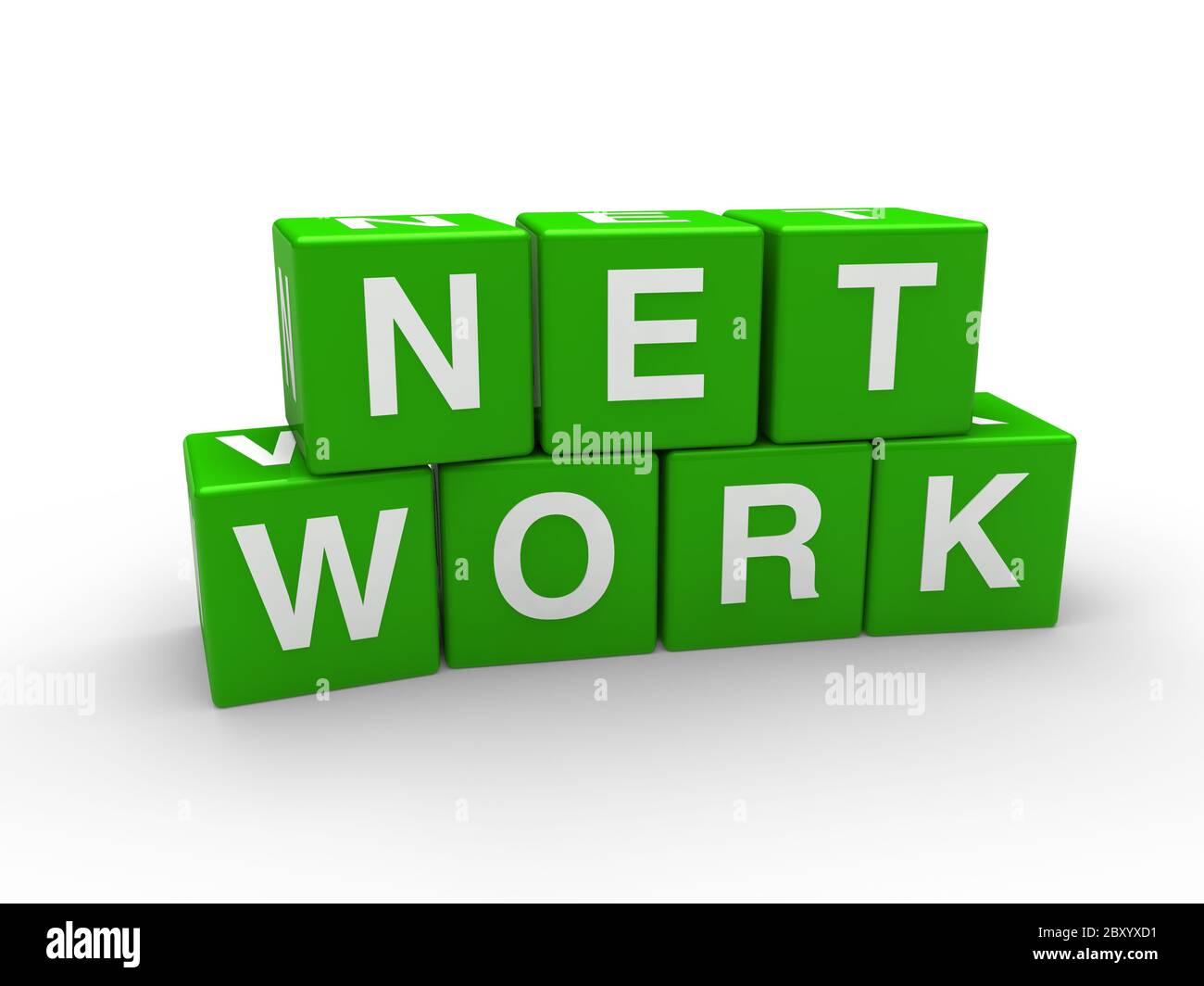 3d network concept green cube Cut Out Stock Images & Pictures - Alamy