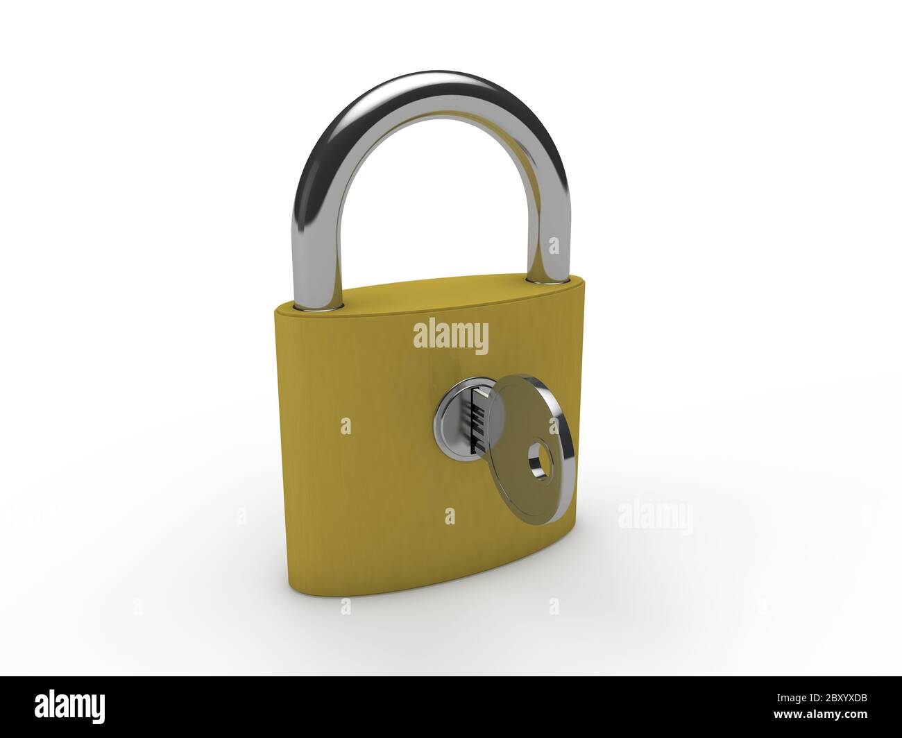 3d padlock key gold Stock Photo - Alamy