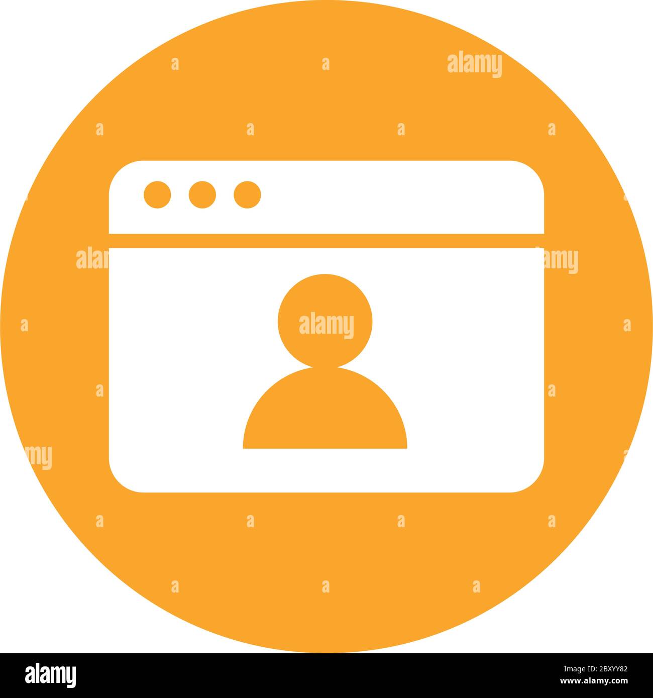 webpage with profile block style icon vector illustration design Stock ...