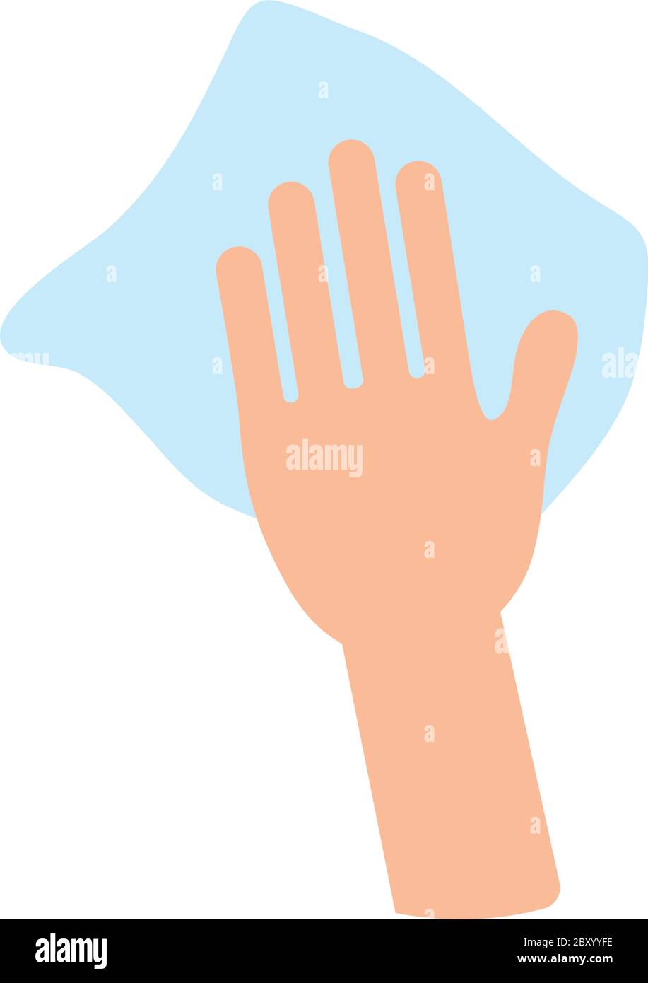 hand with cleaning tissue icon over white background, flat style ...