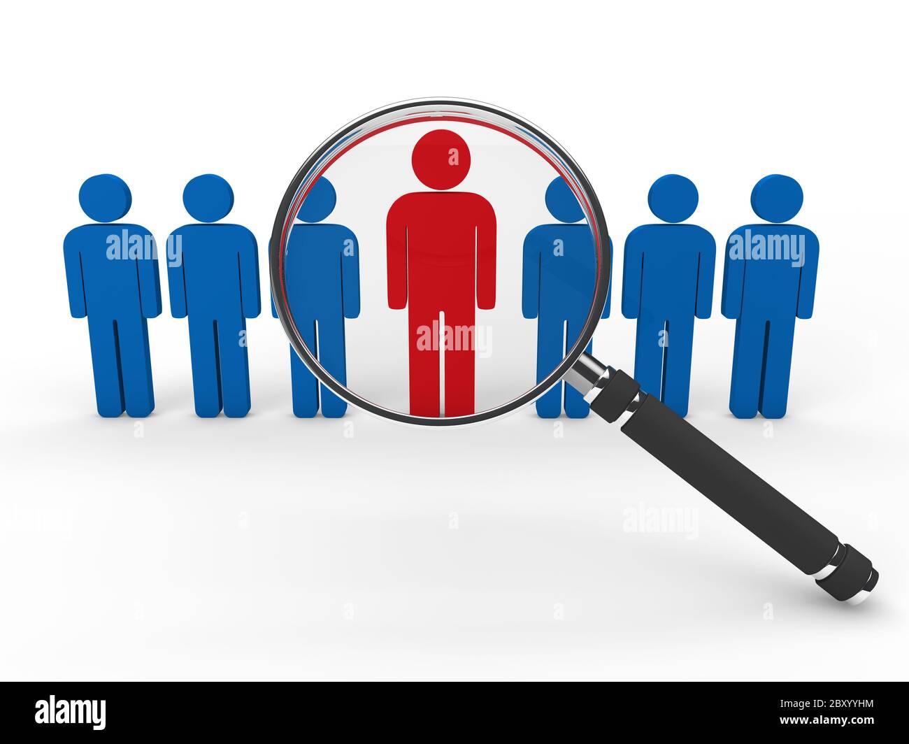 3d magnifying glass team Stock Photo - Alamy