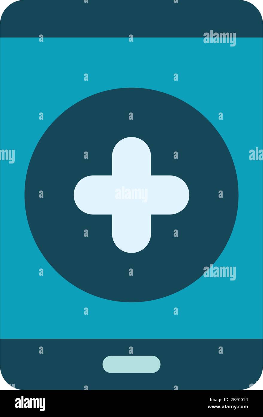 smartphone with medical app icon over white background, flat style ...
