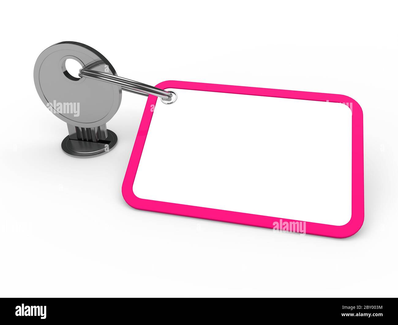 3d key attached pink Stock Photo - Alamy