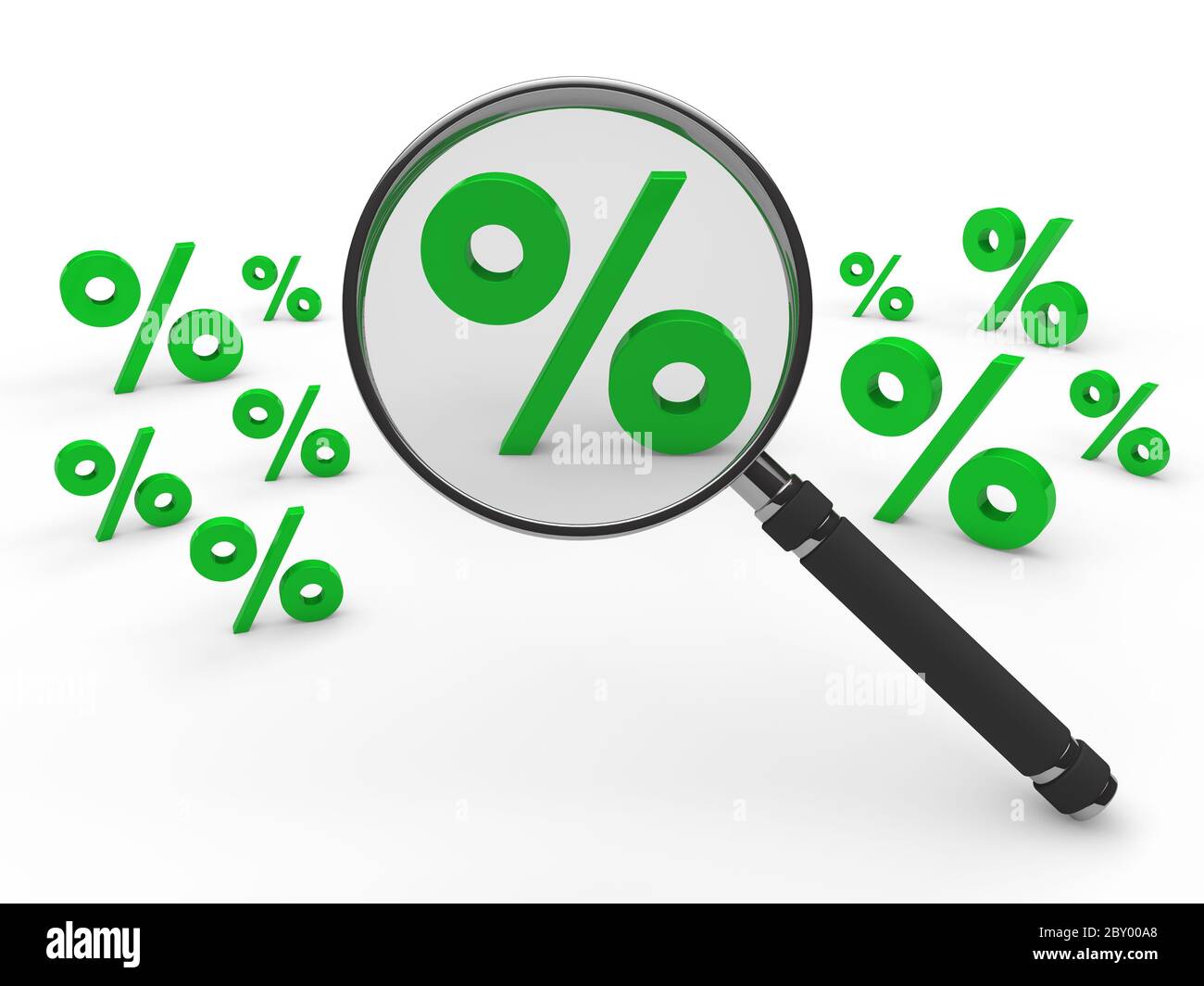 3d sale green magnifying lens Stock Photo - Alamy
