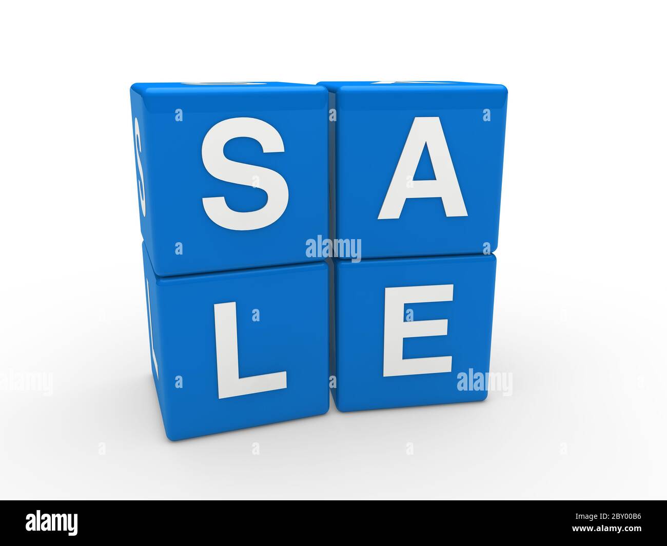 3d sale cube blue Stock Photo - Alamy