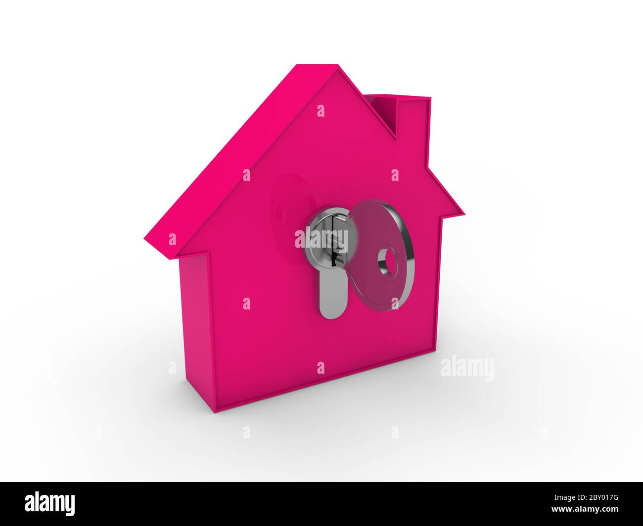3d house key pink Stock Photo - Alamy