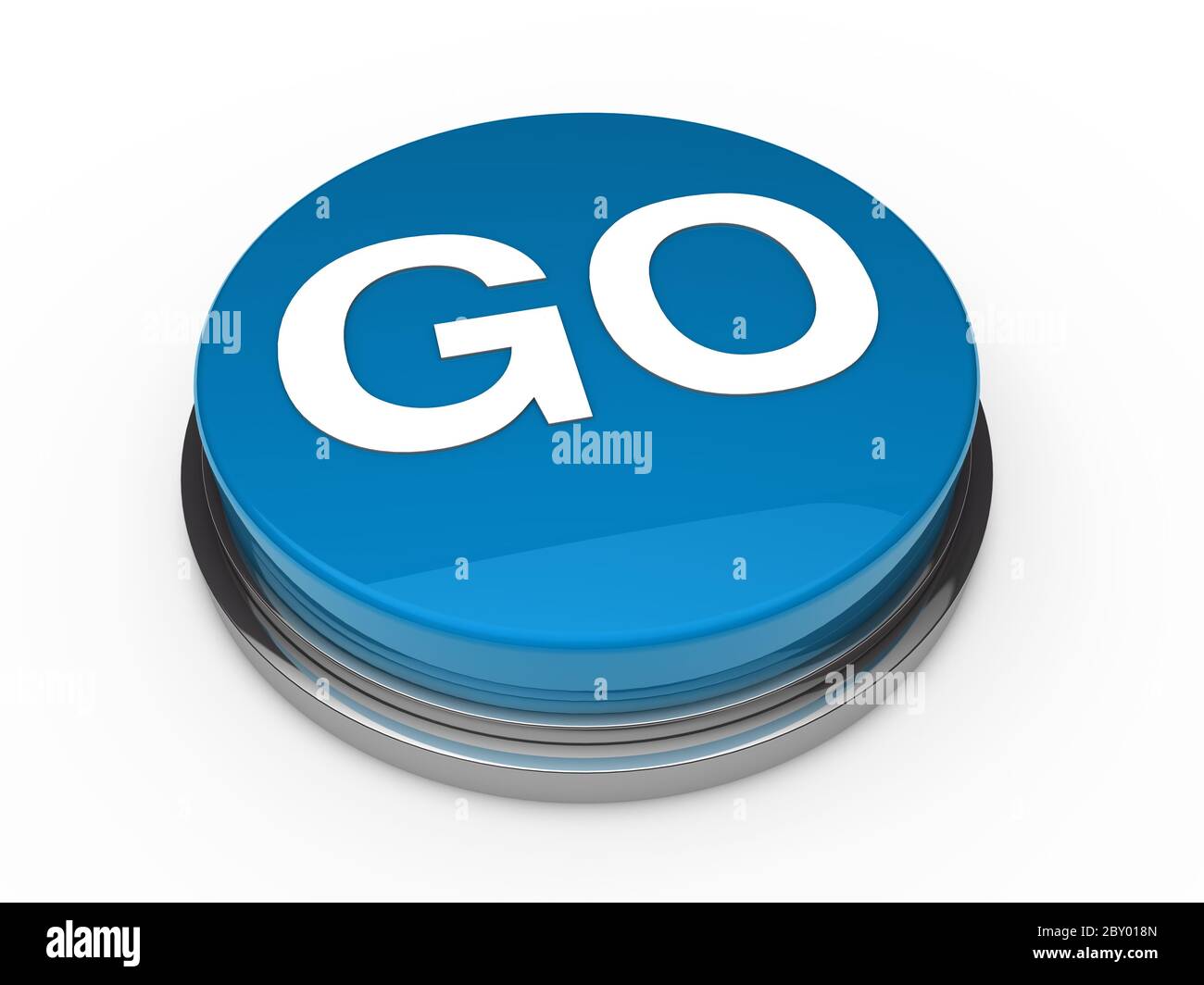 3d button go blue Stock Photo - Alamy