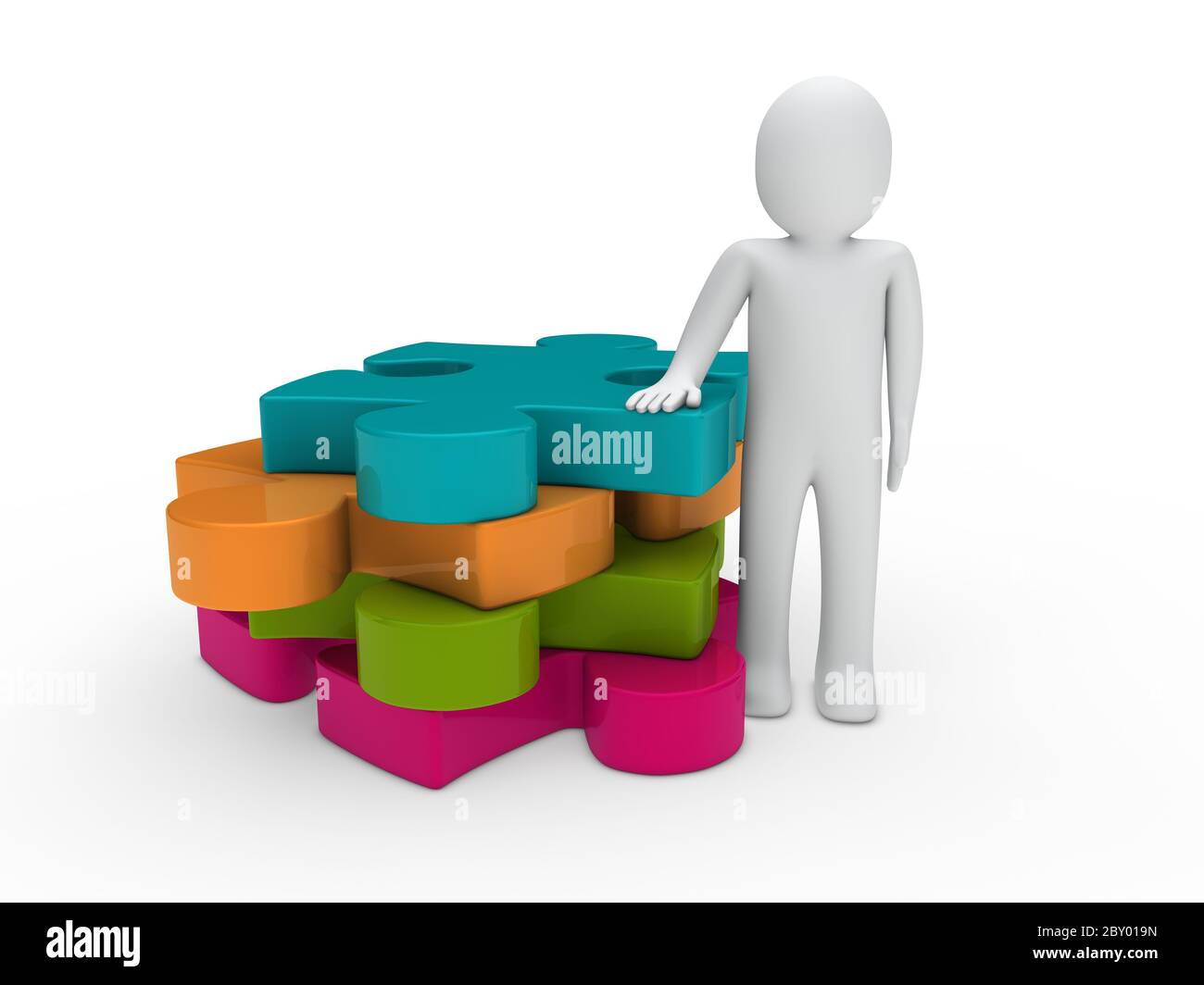3d man puzzle hi-res stock photography and images - Alamy