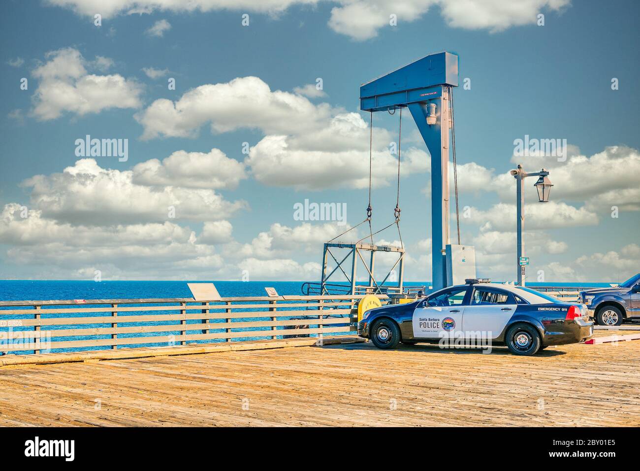 Santa Barbara Police Car on Pier Stock Photo - Alamy