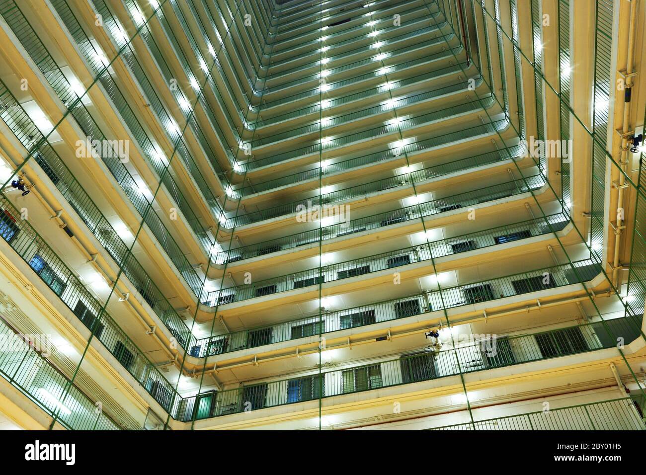 apartment building at night Stock Photo - Alamy