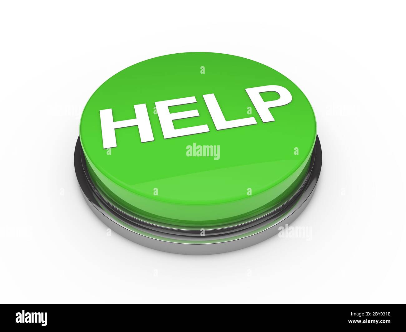 3d button help green Stock Photo - Alamy