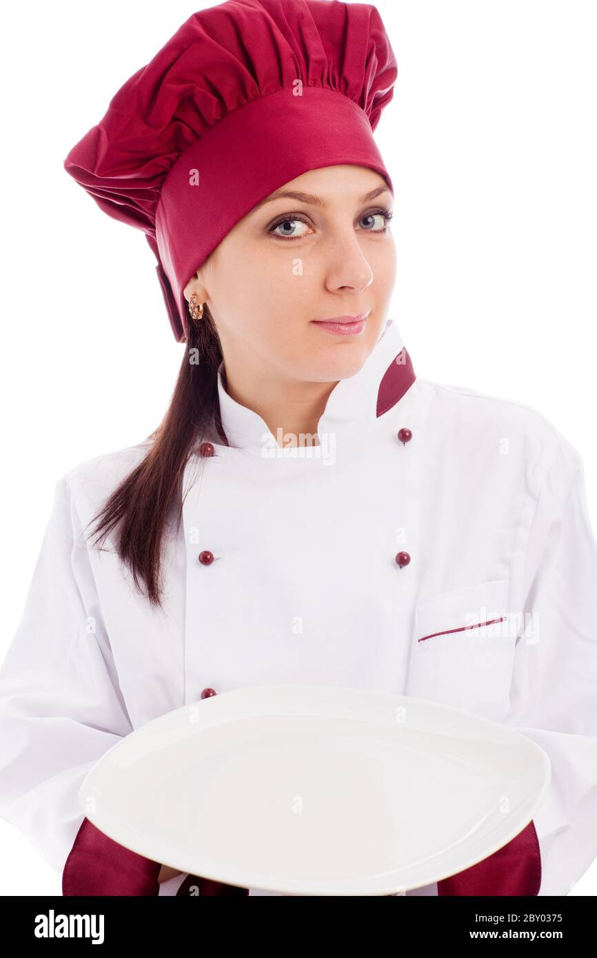 Chef presenting her dish Stock Photo - Alamy