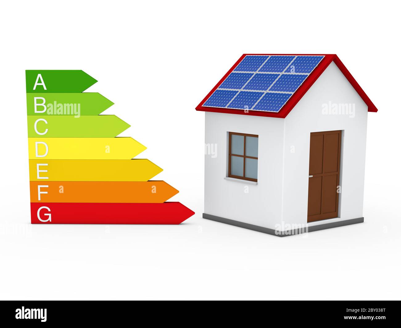 Green energy house solar wind Cut Out Stock Images & Pictures - Alamy