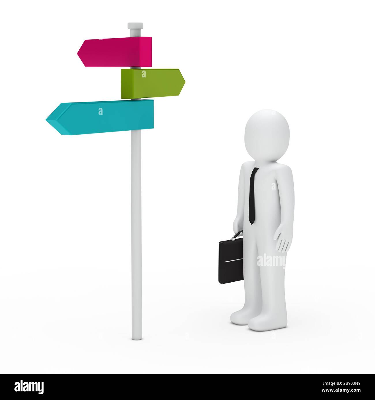 3d man arrow way Stock Photo - Alamy