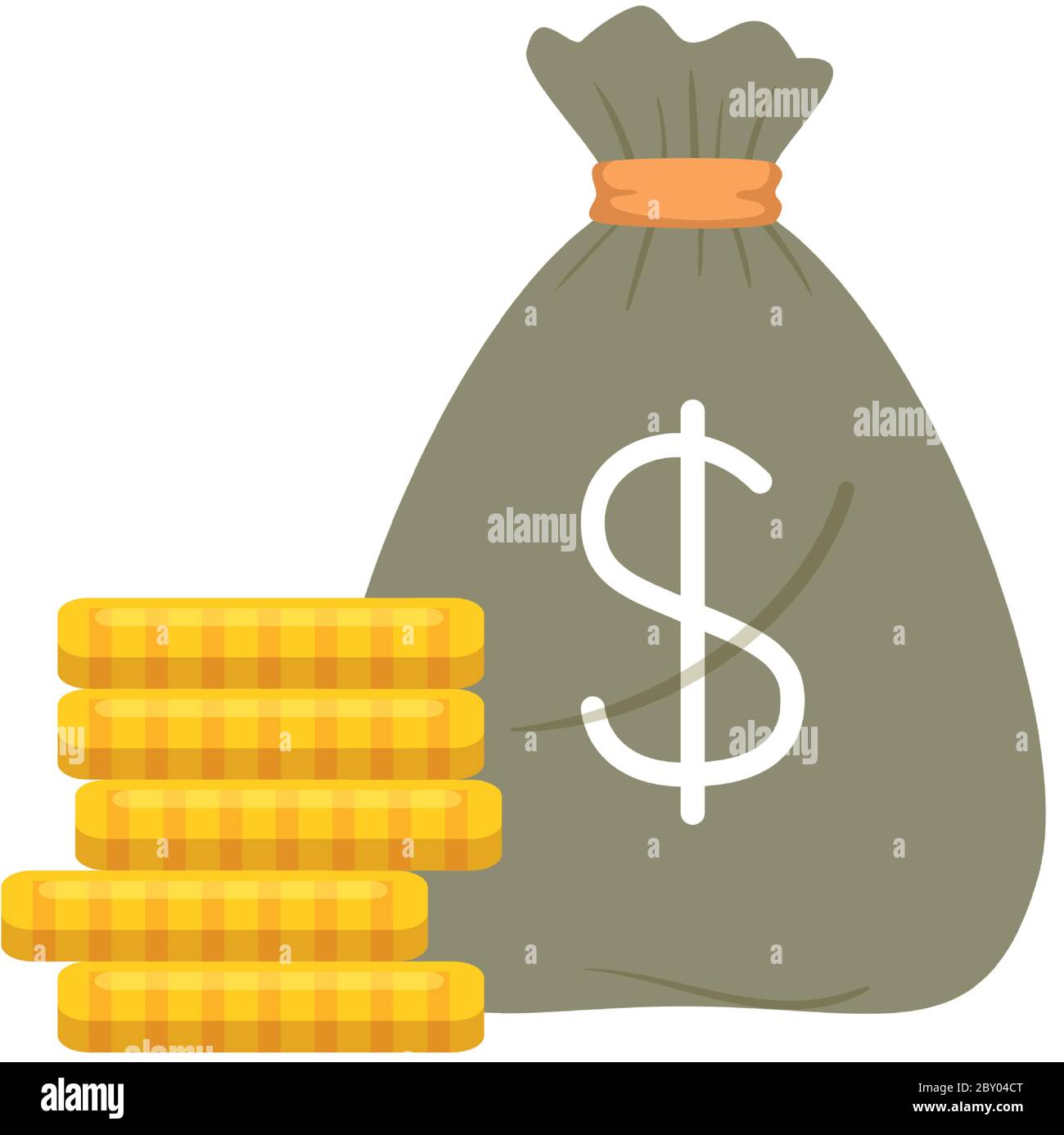 Isolated money bag and coins vector design Stock Vector Image & Art - Alamy