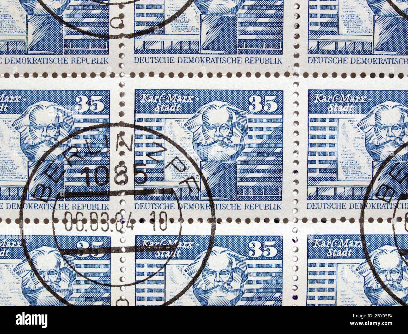 German DDR stamps Stock Photo - Alamy