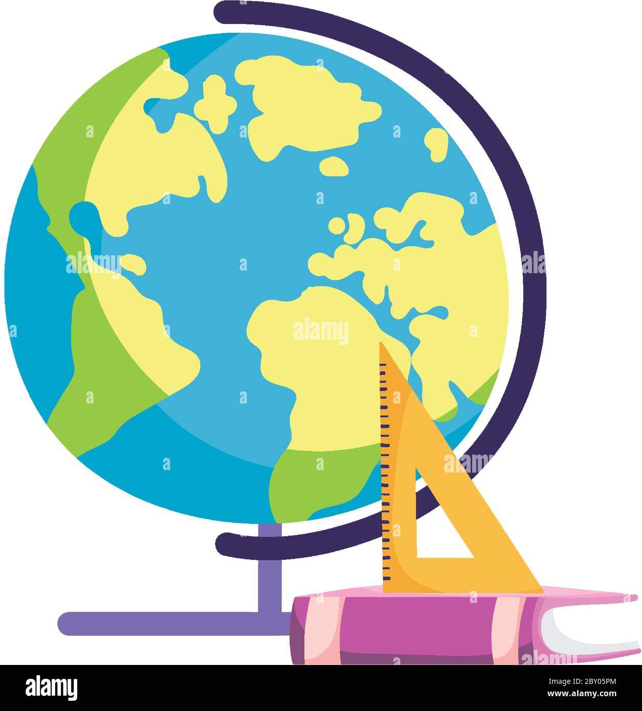 online education school globe map book and ruler cartoon vector ...