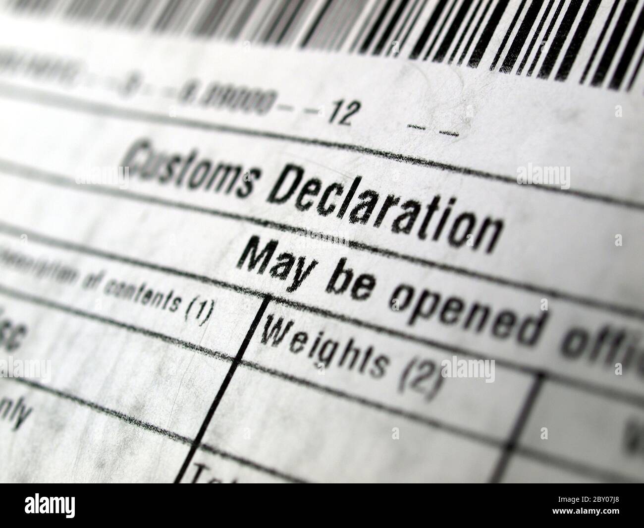 Customs declaration hi-res stock photography and images - Alamy