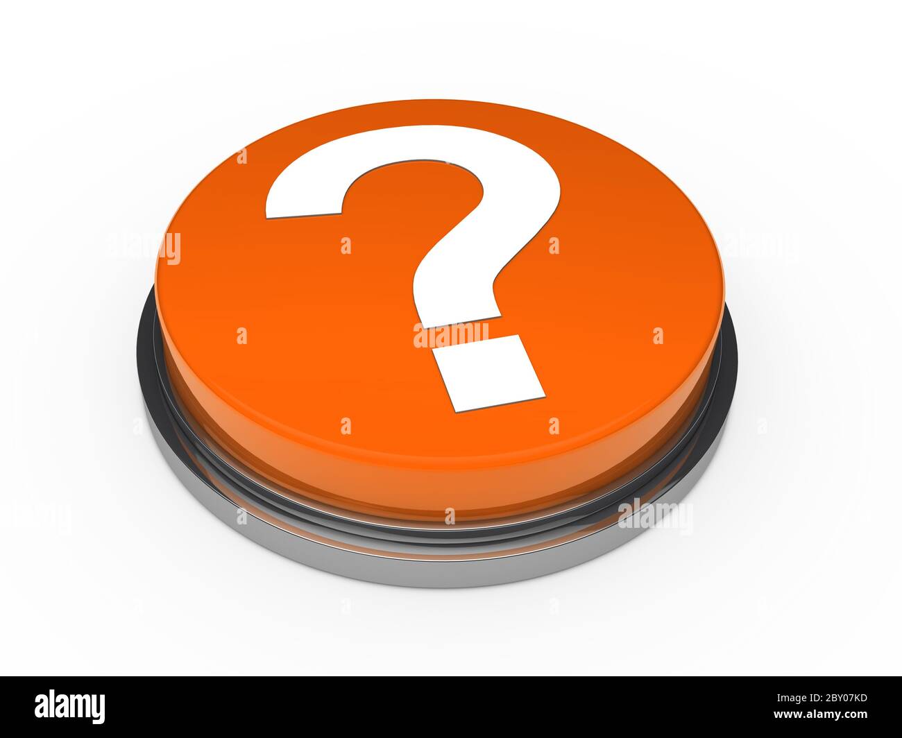 3d button orange question mark Stock Photo - Alamy