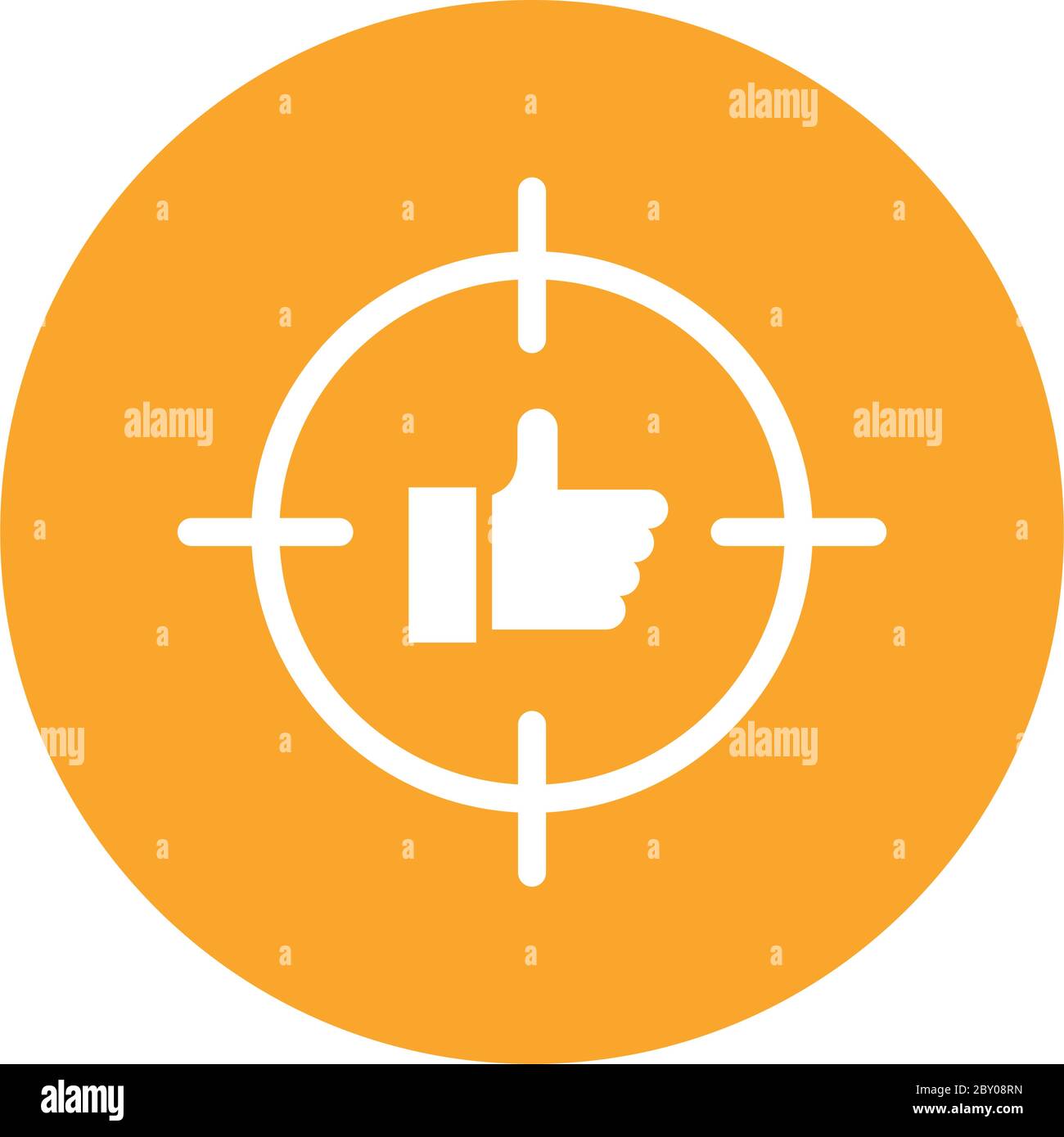 hand like social media with target block style vector illustration ...