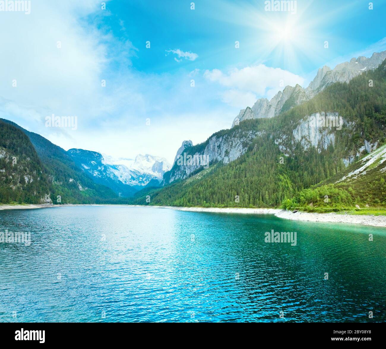 Alpine summer lake view Stock Photo - Alamy